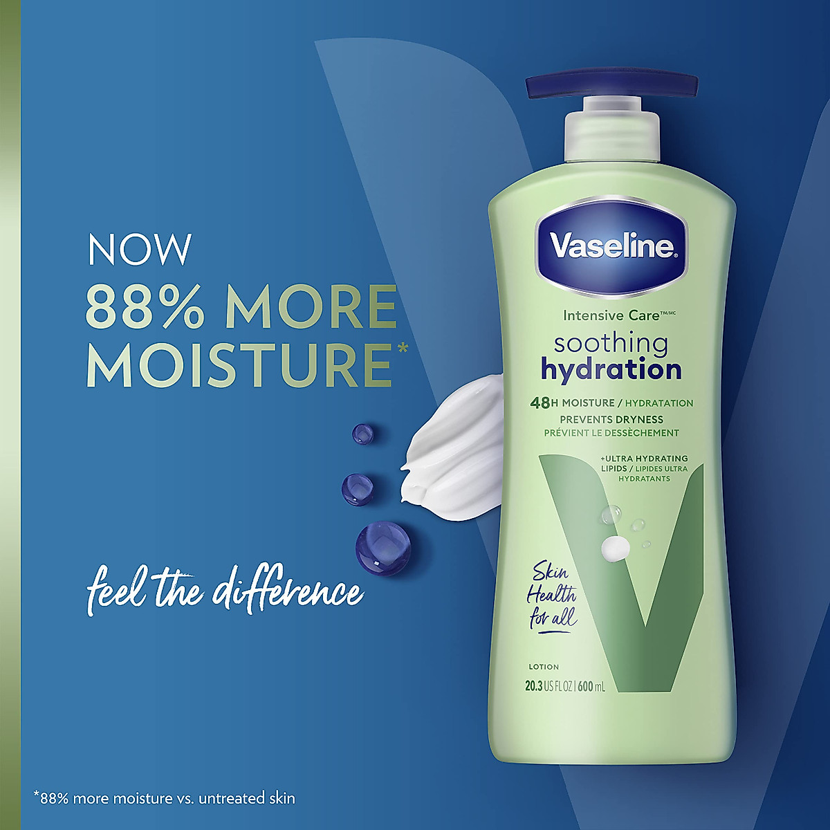 Vaseline Intensive Care Body Lotion for Dry Skin Soothing Hydration Lotion Made with Ultra-Hydrating Lipids + 1% Aloe Vera Extract to Refresh Dehydrated Skin 20.3 oz, Pack of 3