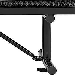 Global Industrial 96" L Expanded Metal Mesh Flat Bench, Black