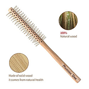 Phoenix Tree Small Round Brush for Short Hair, for Women and Men, Best for Thin Hair, Bangs, Beard, Curling,Straight Hair, Blow Dryer Styling, Mini Size(Golden)
