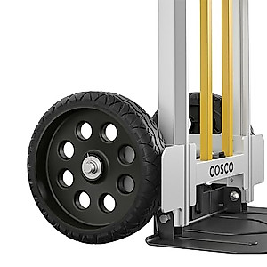 COSCO 12253BBY1E Next Generation 3-in-1 Folding Toe Plate Hand Truck, 800/1000 Pound Weight Capacity, Yellow