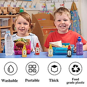 Xuyyicao 12 Pcs Mini Ketchup Bottles,25ml Condiment Squeeze Bottles,Plastic Sauce Container for Kids,Office,Bento Box,Picnic,Honey,Salad Dressing