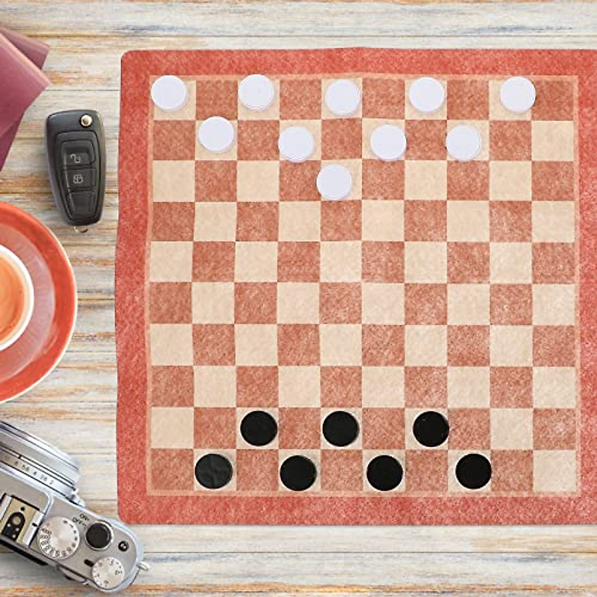 Portable Chess Board Games Tournament Chess Board Roll Up Chess Set Portable Folding Chess Board Tournament Chess Mat for Kids Xmas New Year Party Game Favors Travel Chess Mat