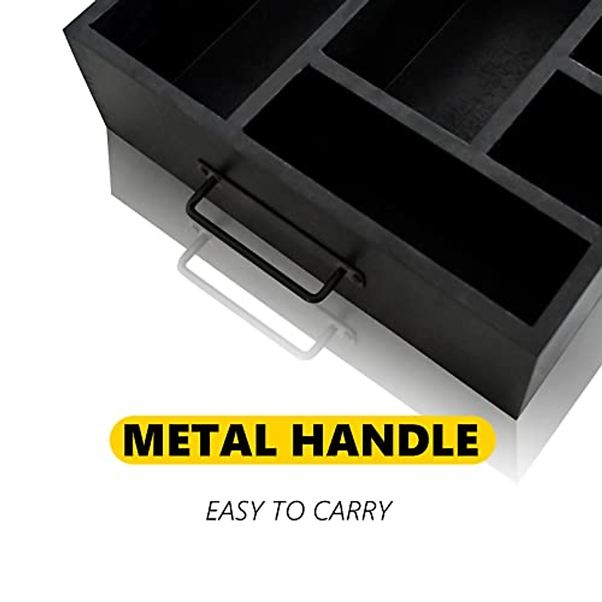 Paper Plate Holder, Plastic Silverware Caddy, Plastic Utensil Dispenser for Party Buffet Camping BBQ, Disposable Spoon Fork Knives Dish Cup Napkin Storage Organizer for Kitchen Counter (Black)