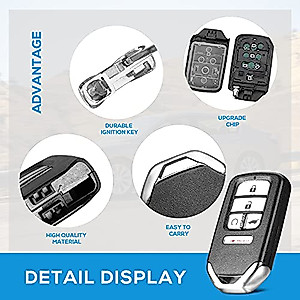 VOFONO Car Key Fob Keyless Entry Remote Start Smart Compatible with Honda Pilot 2016-2018, CRV 2017-2018 (FCC ID: KR5V2X)