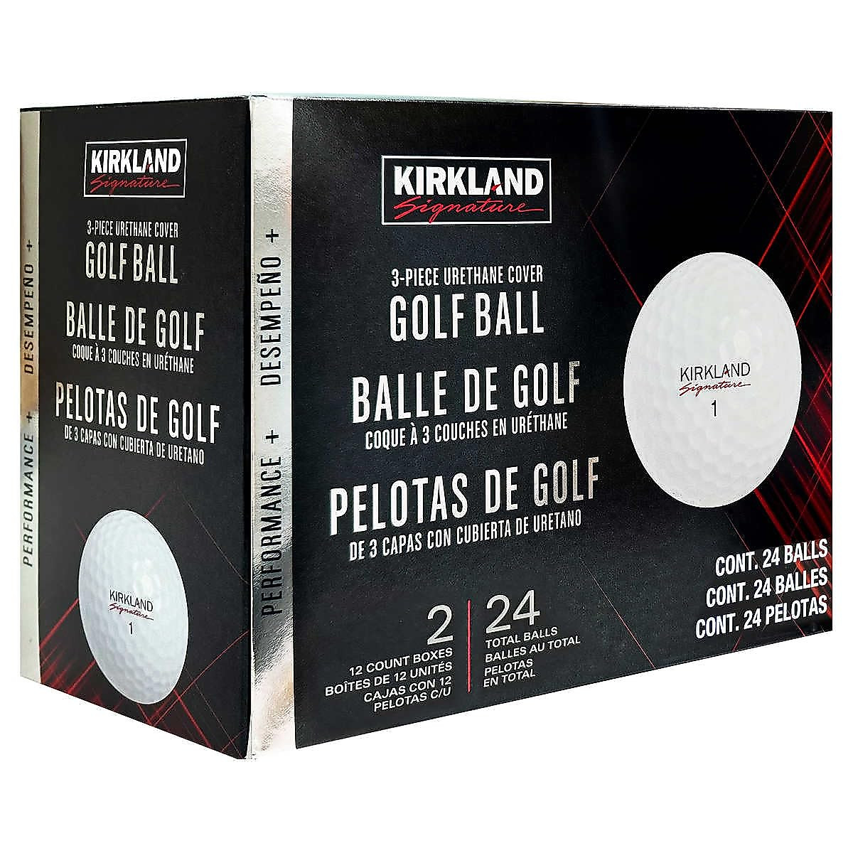 Kirkland Signature Three-Piece Golf Ball Performance Plus,Urethane Cover (24 Count)