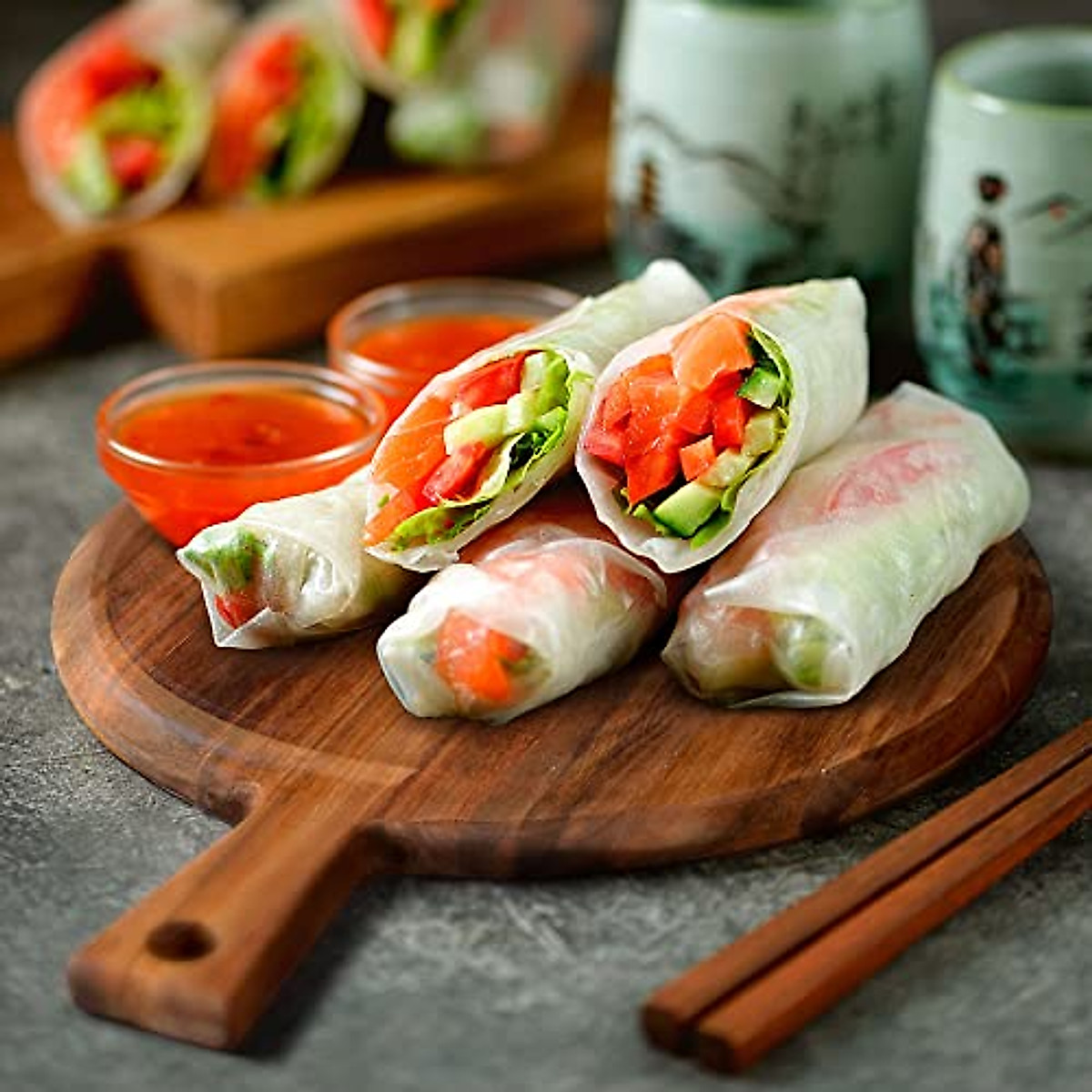 Vees Goods Acacia Wood Cutting Board with Handle - Kitchen Round Cutting Board Set includes Glove and Towel - Great Use for Pizza, Charcuterie, Chopping Board - Size (15.9” x 12.2”)