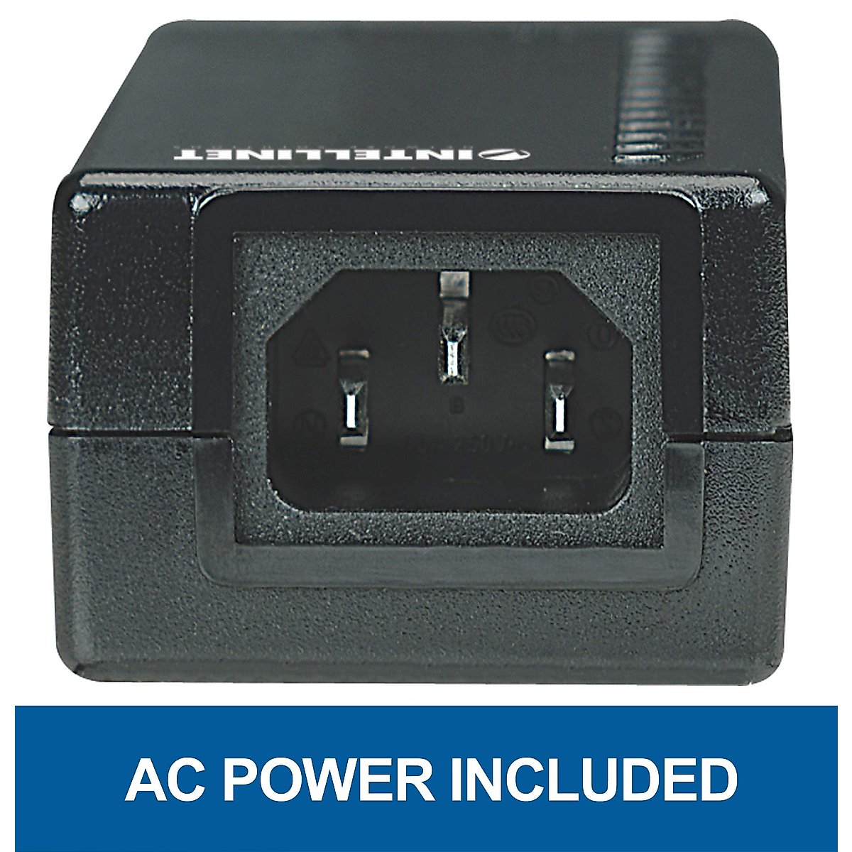 Intellinet PoE Injector - Converts Non-PoE to PoE Connections - Use CAT5 Ethernet Cable with RJ45 to Provide Both Power and Data – Supplies 15.4W up to 100 M (328 ft) Black 524179