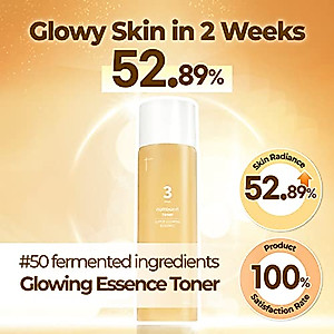 numbuzin No.3 Super Glowing Essence Toner | Fermented Ingredients, Niacinamide, Galactomyces, glowy skin radiance | Korean Skin Care for Face, 6.76 fl.oz