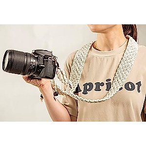 Clysuply Macrame Camera Strap For DSLR Camera. Adjustable Handwoven Universal Neck & Shoulder Strap Gift for Photographers