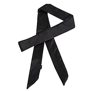 Lujuny Long Thin Chiffon Silk-like Scarf - Skinny Neck Tie Waist Belt for Women Girls, 78.0 inch (BLACK)