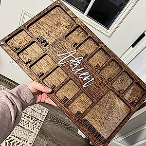 Handance Pre K to 12 Graduation School Photo Frame, Personalized Grade School Picture Frame Name Custom School Years Wood Photo Frame Gift