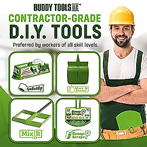 Curved Bucket Scoop for 5 Gallon Buckets, Nylon Bucket Scraper for Drywall Mud, Paint, Epoxy Resin, Scrapes Buckets Clean, No More Bucket Shavings in Material - Won't Rust - Made in USA by Buddy Tools