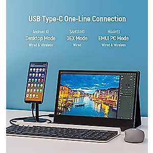 4K Portable Monitor Touchscreen Automatic Rotate 17.3 Inch UHD 3840x2160 Wireless Display Airplay Miracast Monitor for Phone HDMI USB C Monitor Vesa Mount HD Laptop Display (Non-battery Monitor)