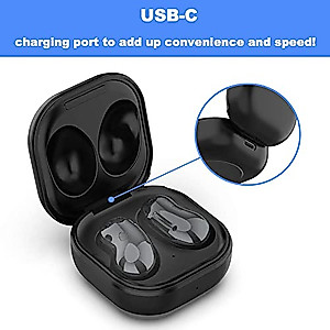 Earbuds Charging Case Replacement for Samsung Galaxy Buds Live SM R180, Build in 600 MAh Large Battery, with Charging Protection and LED Indicator, Black