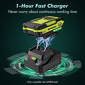 Cordless Leaf Blower - Electric Leaf Blower Cordless with 2 Batteries and Charger - 2 Speed Mode - 21V Battery Powered Leaf Blowers for Lawn Care, Patio, Blowing Leaves and Snow