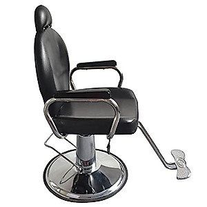 FOPEAS 8735 Man Barber Chair Salon Chairs for Hair Stylist Barber Chair Hydraulic Hair Stylist Chair Barber Chair Salon Equipment with Headrest Black