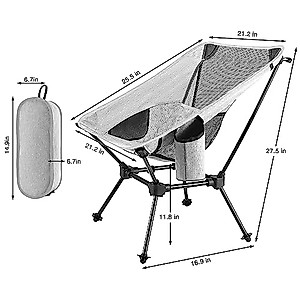 LLCJYYCY Camping Chairs Ultralight Outdoor Folding Chair Compact Portable Backpack Chairs for Outside Lawn Beach Comfort Fabric Aluminum Frame Heavy Duty - 1pc Grey & Purple