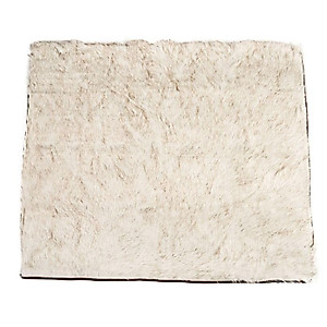 PupProtector Waterproof Throw Blanket for Dogs and Cats, Pet Blanket Cover For Couches, Sofas, Beds, Car Seats, Furniture, Calming Soft Faux Fur, White with Brown Accents, Original (60" L x 50" W)