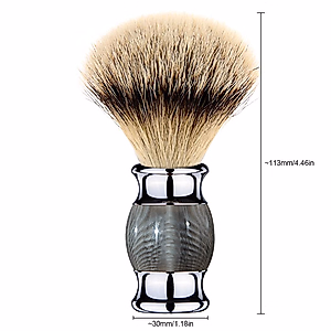 Grandslam Finest Badger Shaving Brush with Resin Handle- Engineered for the Best Shave of Your Life (Gray)