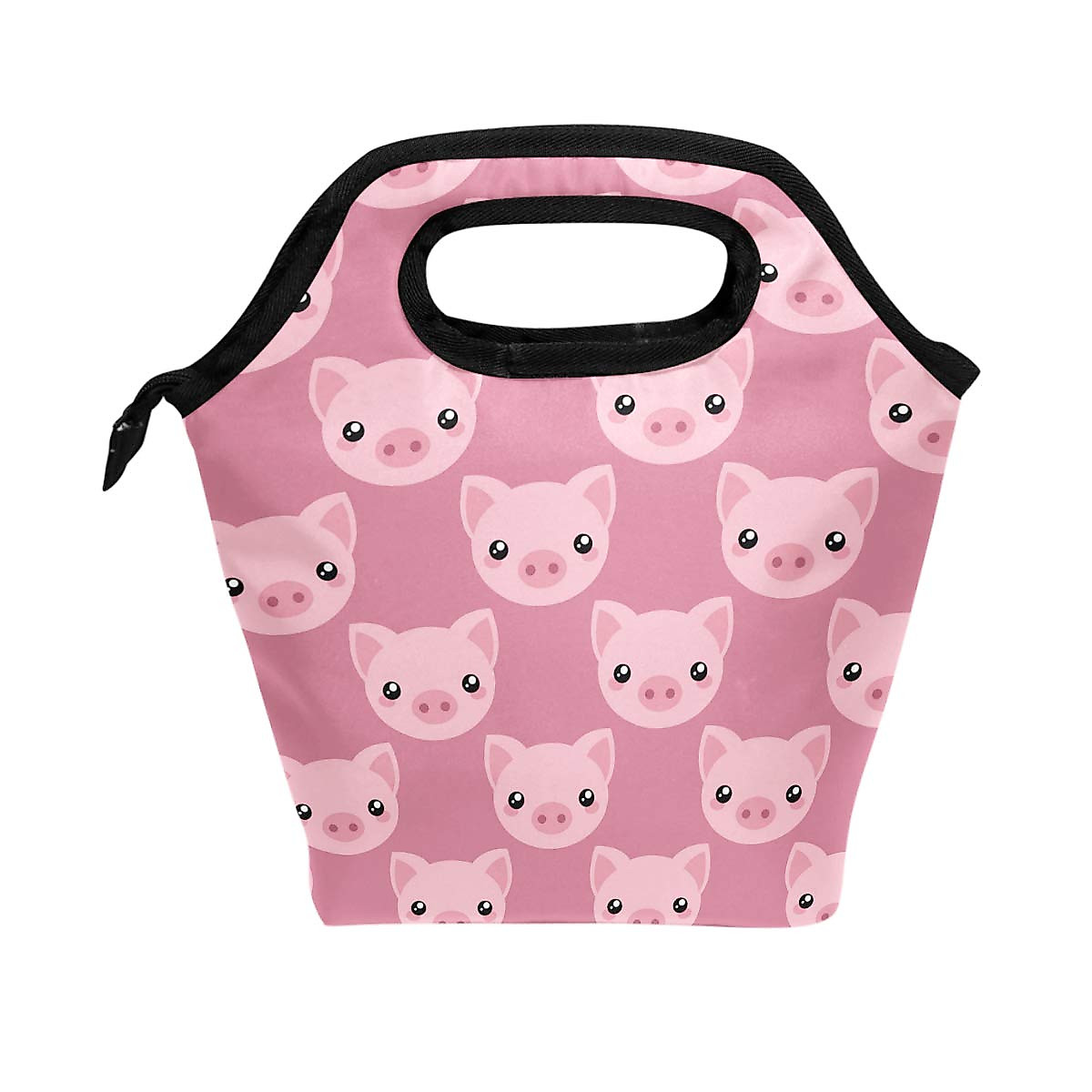 Cartoon Pink Pig Lunch Bag Insulated Cooler Lunch Box, Cute Animal Reusable Tote Outdoor Travel Picnic Bags For Snacks Organizer for Women Kids Students School Office Work