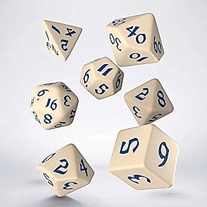 Q-Workshop Classic Runic Beige & Blue Dice Set (7)