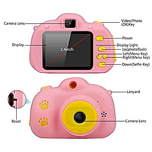 LKYBOA Children's Digital Camera -Slip Compact Digital Camera Toy for Children Best Gifts for Year Old Boys & Girls Blue Pink (Color : Pink)