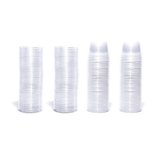 Disposable 2 oz. Plastic Portion Cups with Lids (100-Count) Jello Shots, Condiments, Samples, Sauce, Souffle | BPA Free, Food-Grade Safe | Clear, Ecofriendly, Recyclable