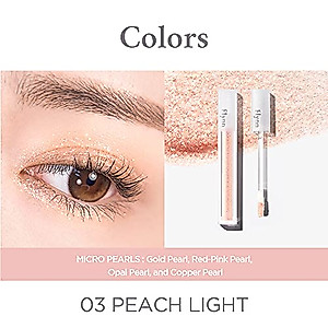 FLYNN Lightcatcher Liquid Glitter Eyeshadow | Long Lasting, Quick Drying, Lightweight Water Texture, No Fall-out | K beauty High-Impact Eye Looks (03 Peach Light) 0.12oz
