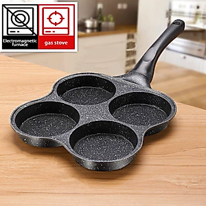IAXSEE Egg Frying Pan, Nonstick Pancake Pans 4-Cups Egg Pan for Breakfast, Pancake Omelet Pan Egg Cooker Aluminium Alloy Cookware Suitable For Gas Stove