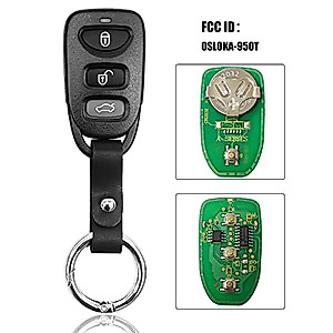 EMIHO Car Key Fob Fit for Hyundai Sonata 2011-2015, Keyless Entry Remote Replace 95430-3Q000 95430-3Q001, FCC ID：OSLOKA-950T, 2 Pack