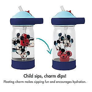 The First Years Mickey Sip & See Toddler Water Bottle w/Floating Charm, 12 Oz