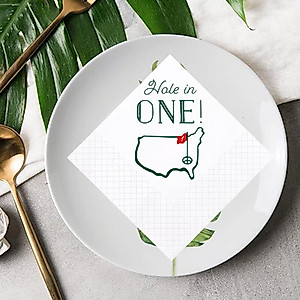 Geloar Golf Cocktail Napkins, 100 Pack Hole in One First Birthday Golf Themed Paper Disposable Cocktail Beverage Napkins for Baby 1st Hole In One Birthday Decorations 2-Ply, 5x5 Inches (Hole in One)