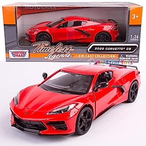 2020 Chevrolet Corvette C8 Stingray Red Timeless Legends 1/24 Diecast Model Car by Motormax 79360