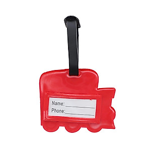 Red Train Luggage Tag School Bag ID holder for Kids Travel