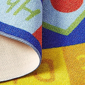 nuLOOM Giza Number Circles Area Rug, 5' Round, Blue