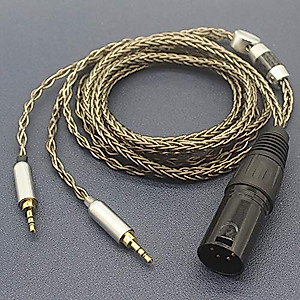 Youkamoo 4 Pin XLR Balanced Male Compatible for hifiman HE400S HE-400i (Dual 2.5mm Version) HE560 HE350 HE1000 V2 Headphones Replacement Upgrade Cable