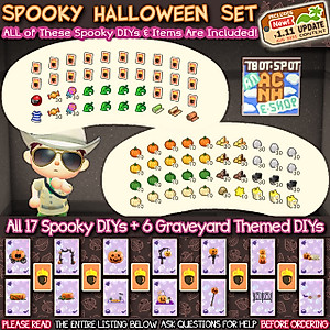 ACNH: Spooky Series Mega Set | 23 DIY Recipes | Halloween Items | Crafting Materials | Includes 1.11 Update Content