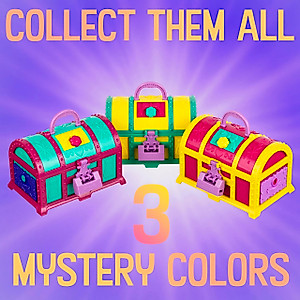 Expressions Surprise Treasure Chest - 1 Key & Lock Plastic Treasure Chest w/Assorted Fun Prizes for Kids, Mini Treasure Chest & Treasure Box Toys for Classroom