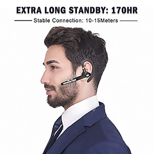 Bluetooth Headset HonShoop Bluetooth 5.0 in Ear Bluetooth Earpiece Wireless Headphones Promoting sound clear Earphones with Mic for Business/Workout/Driving (Grey)