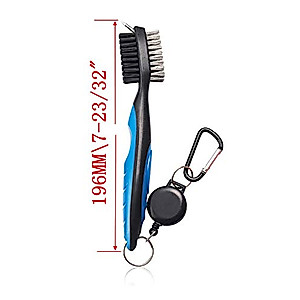 Xintan Tiger Pack of 2 Golf Club Brush Groove Cleaner with Retractable Zip-line and Aluminum Carabiner Cleaning Tools