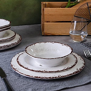 LEHAHA 6 Piece White Dinner Plate Set, 11” Durable Melamine Plates, 6 Piece Camper RV Dishes Set for Formal and casual dining, Lightweight and Chip Resistant, Dishwasher Safe