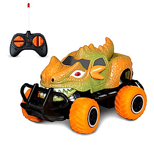 SKABENLAM Remote Control Car for Boys 3-5,Dinosaur Toy Cars for Kids 3-6,Toys for 3 4 5 6 Year Old Boys,Mini RC Race Car,Monster Trucks for Boys,Toddler Gifts for Boys Age 3 4 5 6 (Orange)