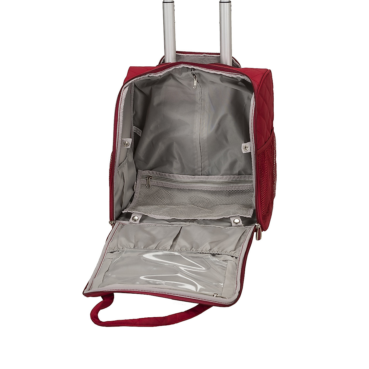 Rockland Melrose Upright Wheeled Underseater Carry-On Luggage, Red, 16-Inch