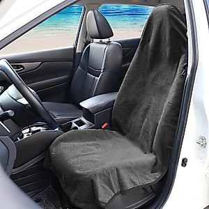 Leader Accessories Grey Waterproof Towel Auto Car Seat Cover Protector Machine Washable - Fit Yoga Running Crossfit Athletes Beach Swimming Outdoor Sports