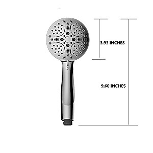 Klabb shower set K-7 High Pressure 3.9 inches Chrome Face Handheld Shower with Hose with 5 function.impluse+trickle+massage+spray+rainfall