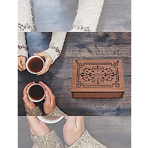 Eva's Gift Universe, Stash Tea Bags Sampler Assortment Box (80 Count) 28 Flavors Perfect Variety Pack in Wood (MDF) Gift Organizer Storage Gifts for Mom Dad Family Friends Coworker Women Men (Brown)