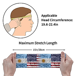 USA and Argentina Flag Sports Headbands Unisex Yoga Non-Slip Quick-Drying Workout Hairband
