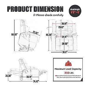Creatuis Large Lift Recliner Chair for Elderly with Massage and Heat Lay Flat Electric Power Lift Chair LED Reading Light USB Port Cup Holders Side Pocket Plush Chenille (Light Brown)