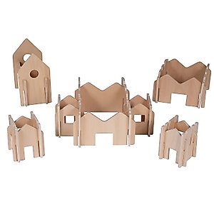 THE FRECKLED FROG - FF410 The Freckled Frog Happy Architect - Natural - Set of 28 - Ages 2+ - Wooden Building Blocks for Preschoolers and Elementary Aged Kids