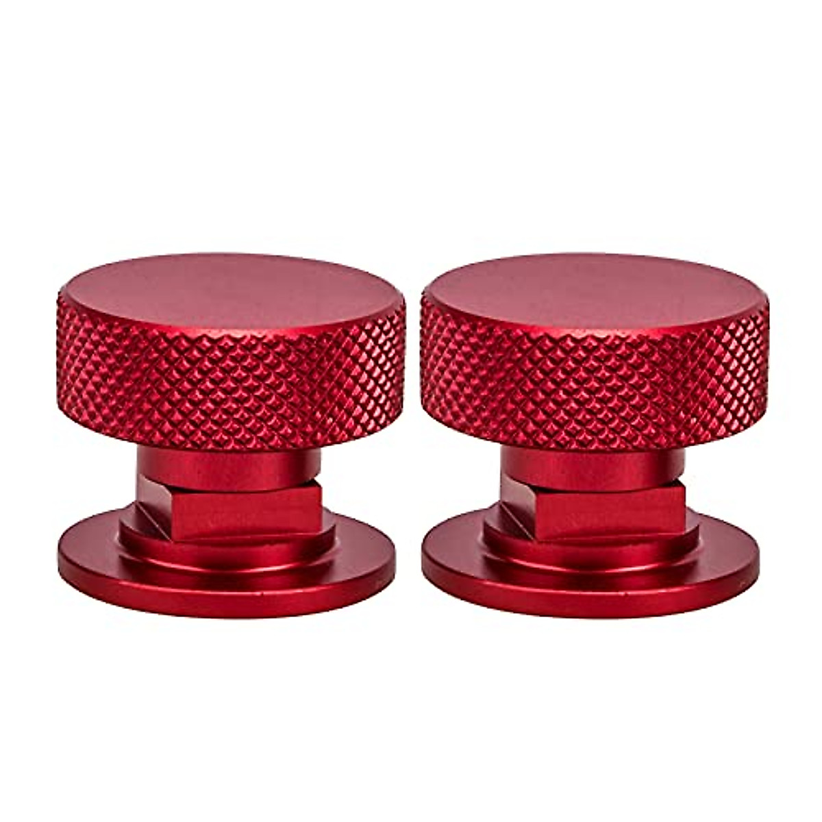 3mirrors Welding Hood Fasteners Pipeliner Welding Hood Parts Helmet Screws Headgear Replacement Parts Accessories Screws Flip Hood Aluminum - 1 Pair (Red Anodized Knurled)